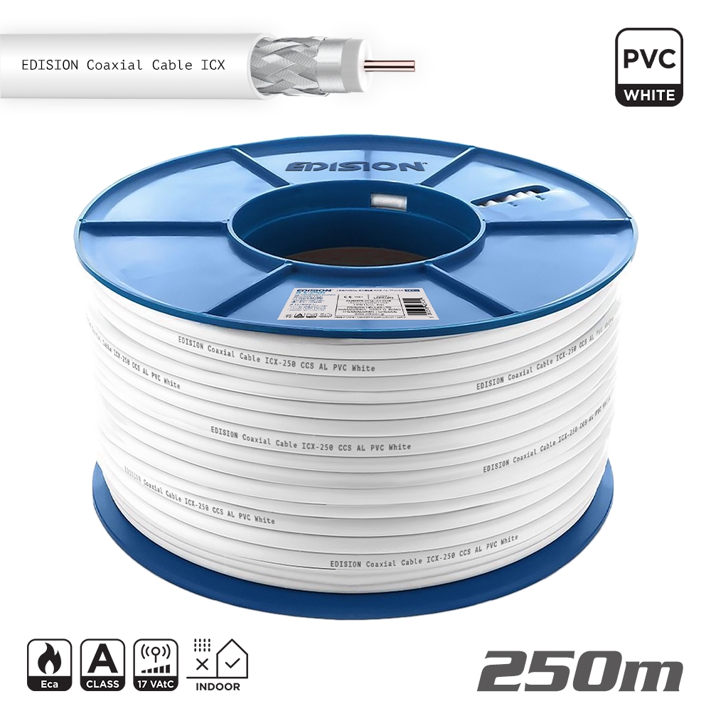 ΚΑΛΩΔΙΑ / ΚΕΡΑΙΑΣ / ΚΑΛΩΔΙΟ Coaxial ICX-250 CCS AL Eca PVC Λευκό 250m