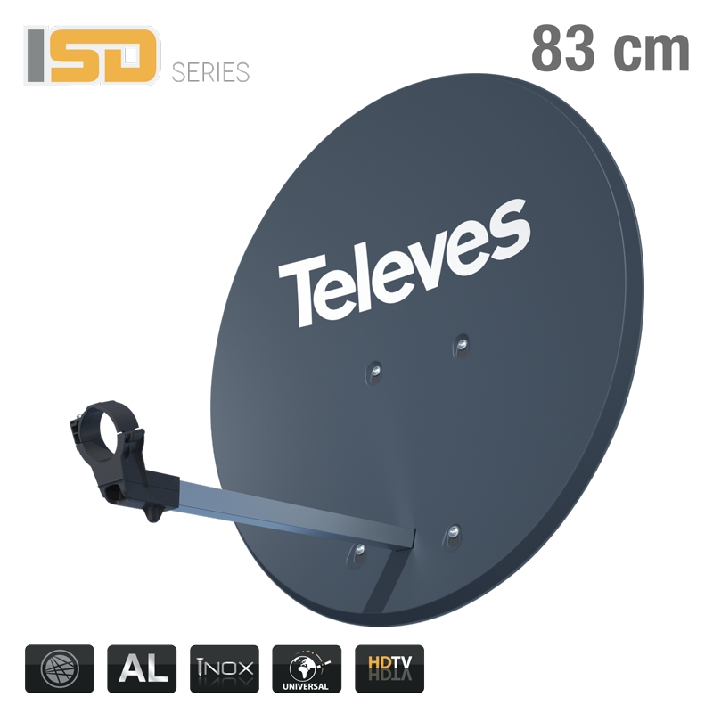 ΔΟΡΥΦΟΡΙΚΑ ΚΑΤΟΠΤΡΑ / 80cm / 793113 ISD DISH 83cm ALU GREY
