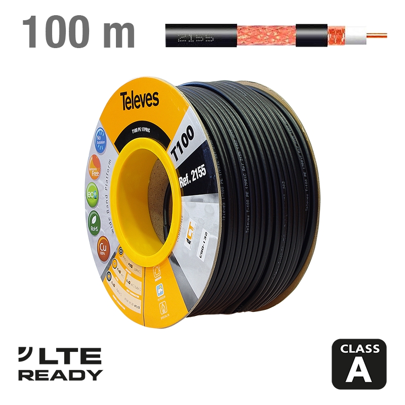CABLES / COAXIAL / 2155 T-100 Cu black PE