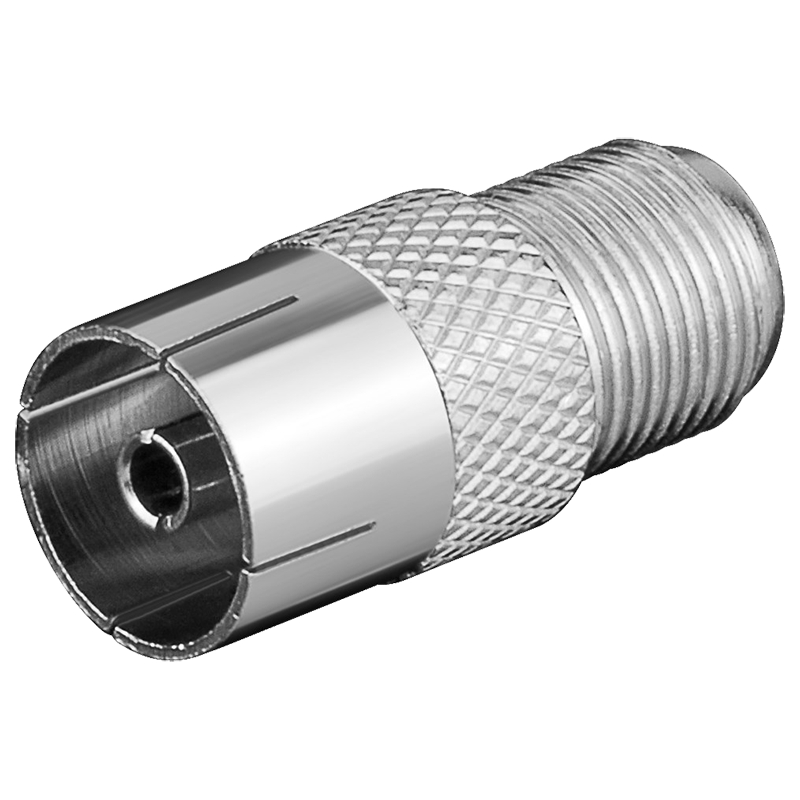 PLUGS / TV PLUGS / 11840 F-Adapter: F female - Coaxial female, zinc